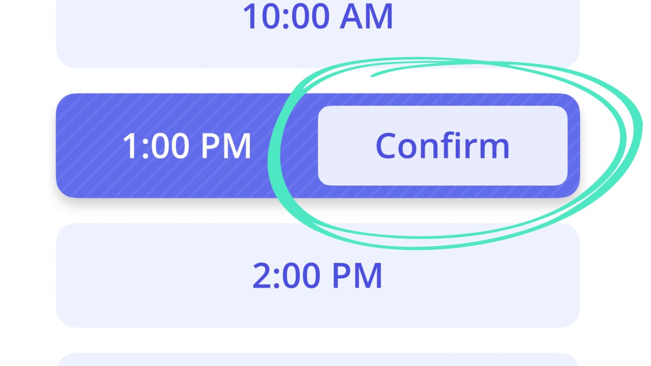 Slide-in confirmation